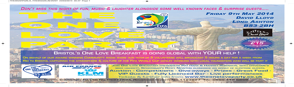 The One Love Party - Approaching Fast! - BCfm Radio